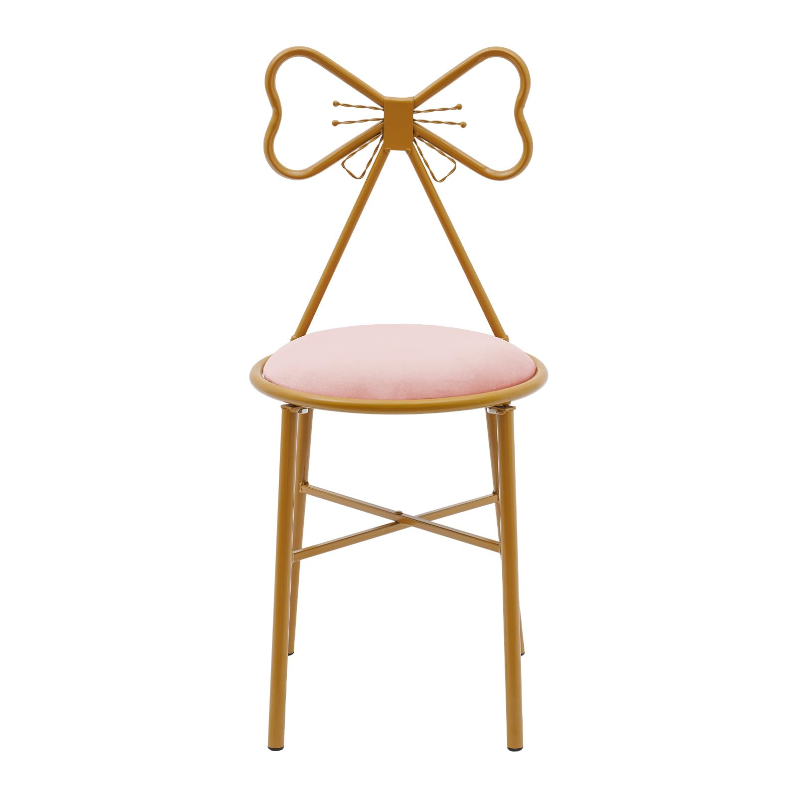 Amazon.com: Pink Butterfly Dressing Chair Makeup Chair, Velvet Cushion ...