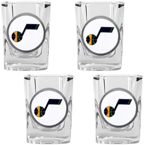 Amazon.com | Utah Jazz Nba 4Pc Square Shot Glass Set: Shot Glasses
