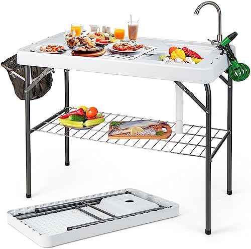 Amazon.com : CHEFJOY Folding Fish Cleaning Table, Fishing Fillet ...