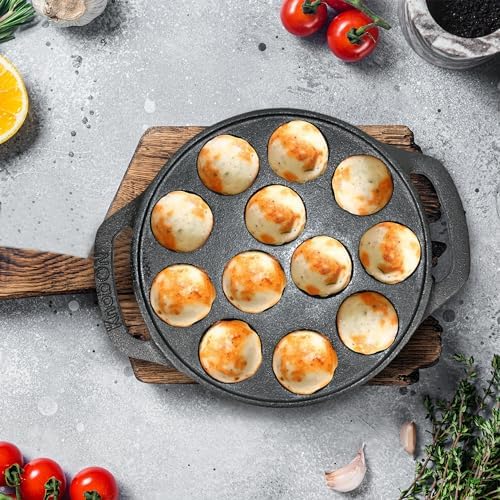 KNOBON Pre-Seasoned Cast Iron Paniyaram Pan | Appe Pan I Appam Maker ...