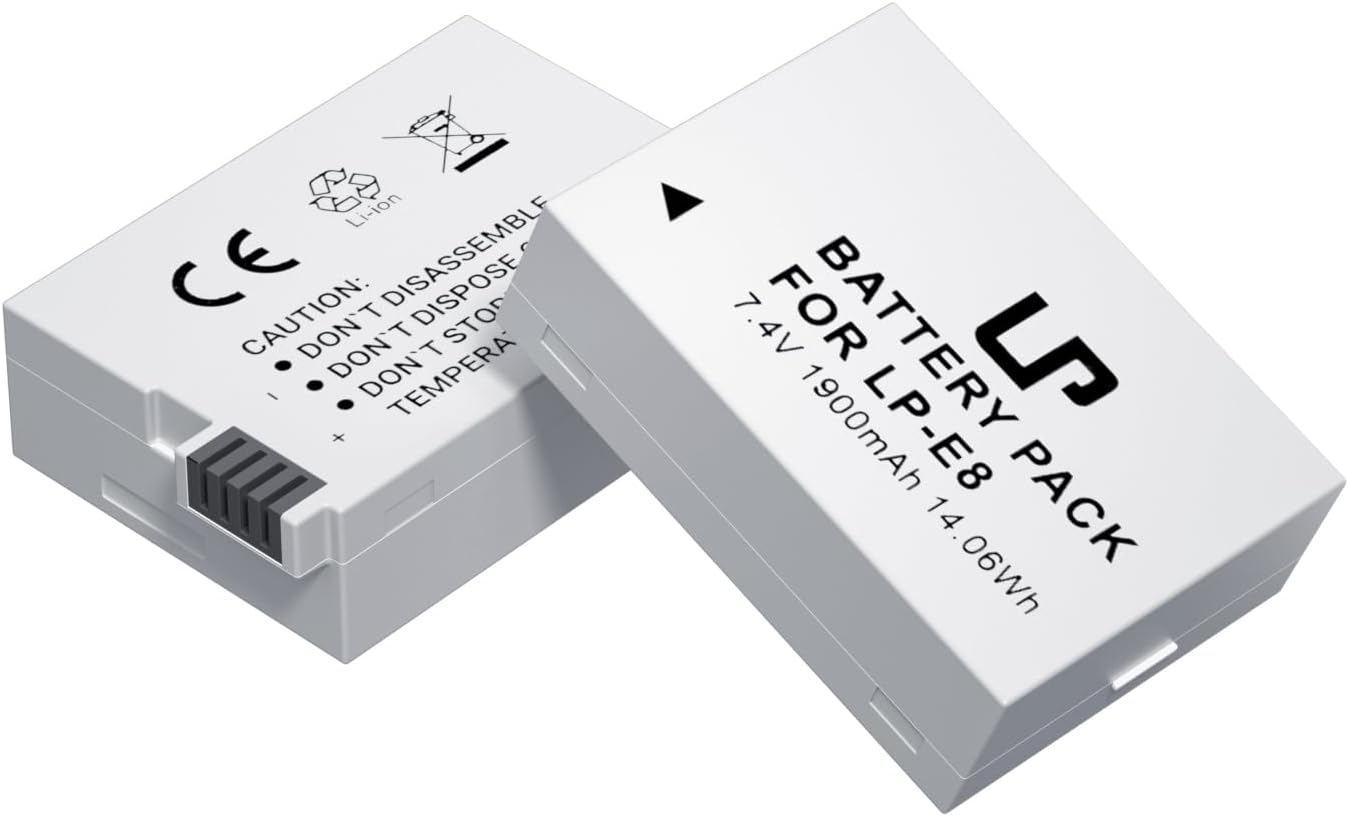 Amazon.com : LP E8 Replacement Battery, 2 Pack 1900mAh E8 Batteries for ...