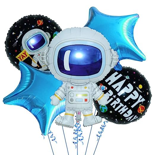 V M T Astronaut Space Theme Foil Mylar Balloon Set For Birthday ...