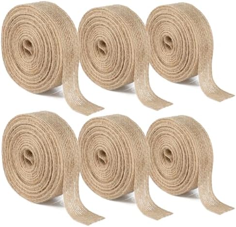 KINGLAKE 2cm Hessian Ribbon Roll, 30m Burlap Ribbon Jute Ribbon for ...