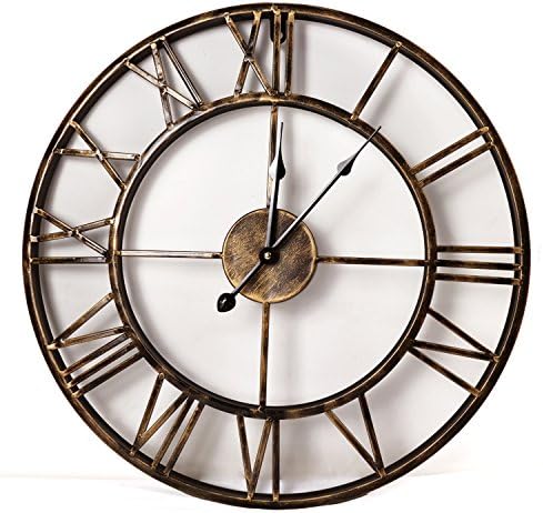 Amazon.com: 20" European Retro Iron Wall Clock Creative Mute Quartz 100 ...