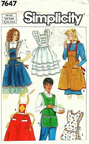 Amazon.com: Simplicity 5725 or 7647 Hostess Apron with or without ...