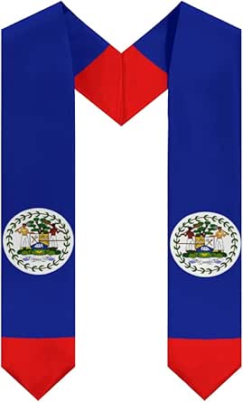 Amazon.com: Belize Belizean Flag V-Neck Graduation Shawl Sash, Double ...