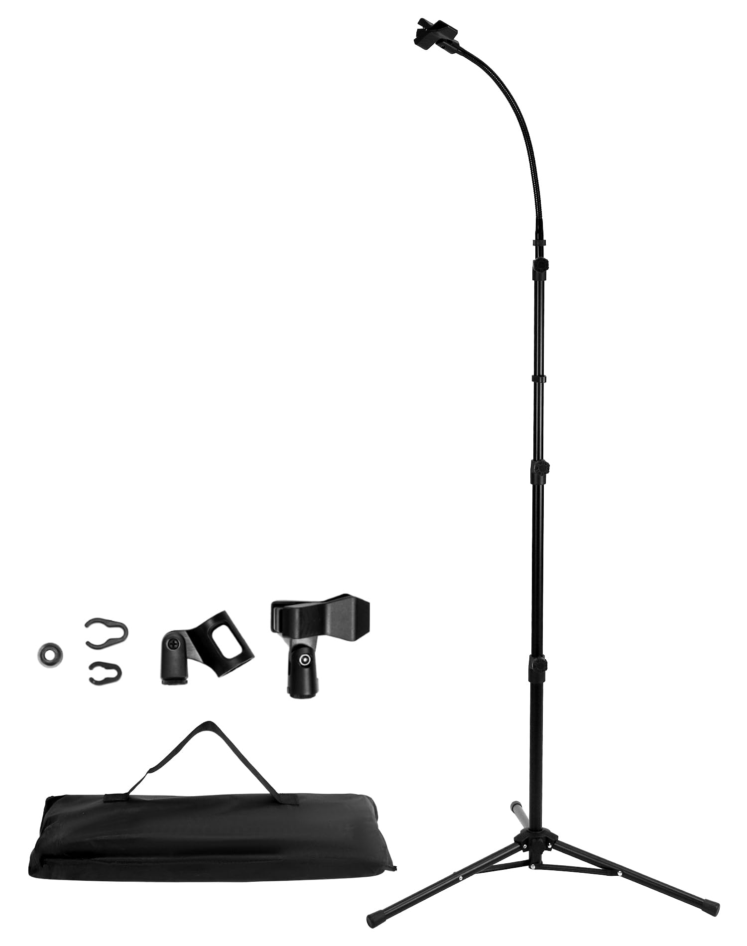 Amazon.com: QWORK Microphone Stand, Heavy Duty Collapsible Mic Stand ...