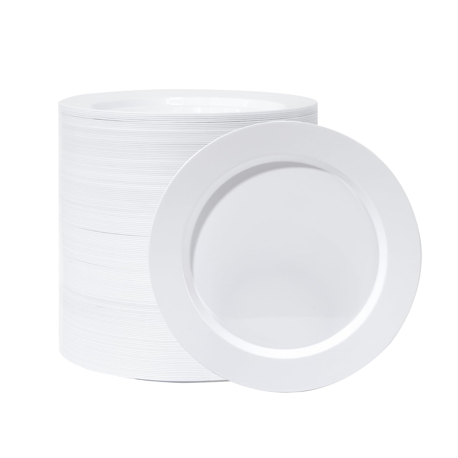 Amazon.com: Bestwheat 100 Count 7 Inch White Plastic Plates, Disposable ...
