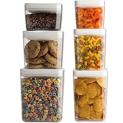 Click Clack Cube 6 Piece Mixed Size Food Storage Container Set with ...