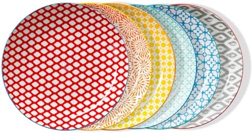 Amazon.com | ONEMORE Colorful Dinner Plates Set of 6,10.5 inch ...