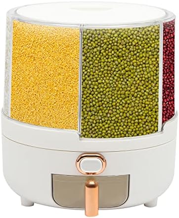 Amazon.com: Unnsiapit Rice Dispenser, 6 Grid 360° Rotating Cereal ...