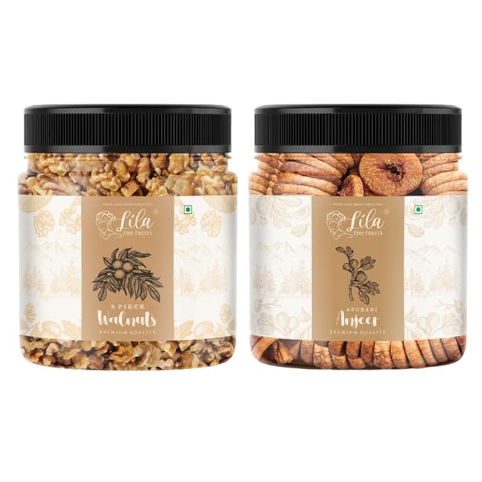 LILA DRY FRUITS Combo Anjeer & Walnuts (500g x 2) | Tasty Dried Figs ...