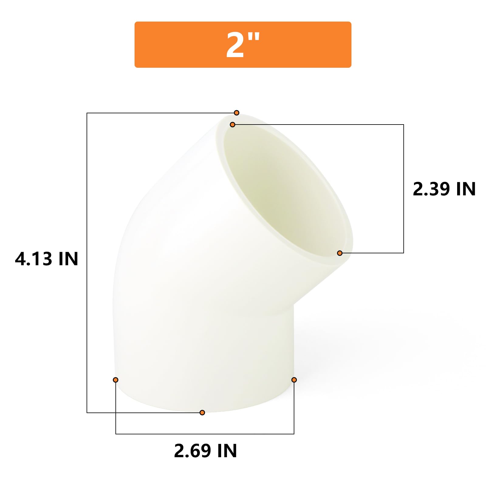 Snapklik.com : GASHER 4PCS PVC Pipe Fitting 2 PVC 45 Degree Elbow