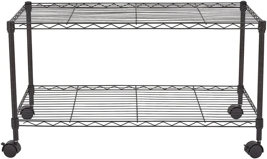 Amazon.com: MengK Rolling Media Cart with Locking Wheels - Black 2 ...