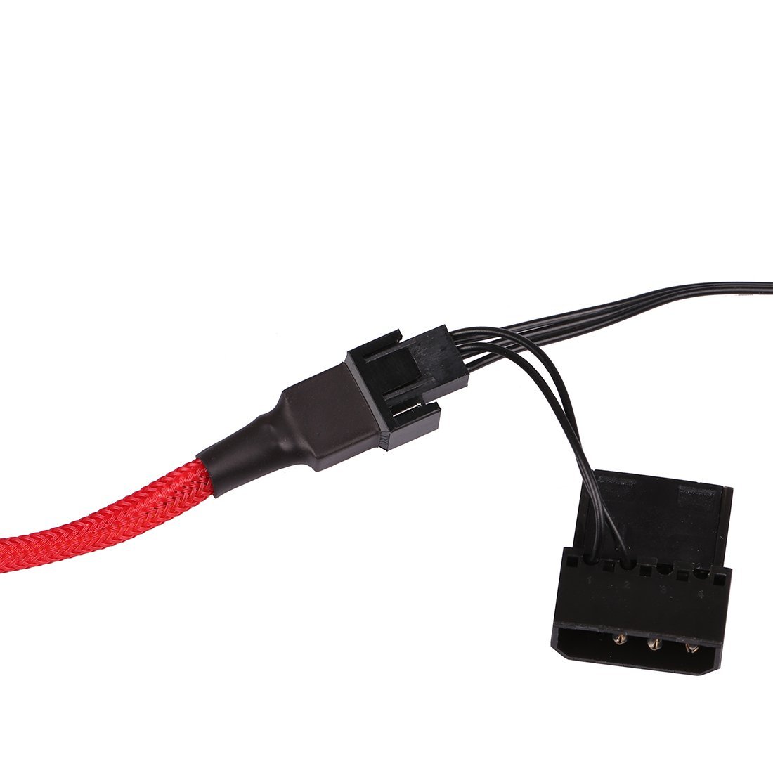 Snapklik.com : JBtek All Red Sleeved PWM Fan Splitter Cable 1 To 2 ...