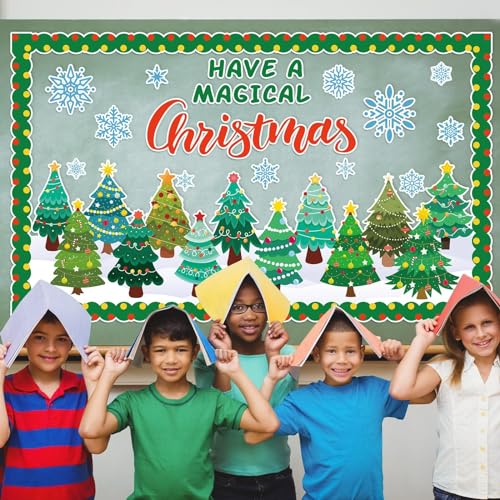Snapklik.com : Christmas Bulletin Board Xmas Tree Paper Cutouts ...