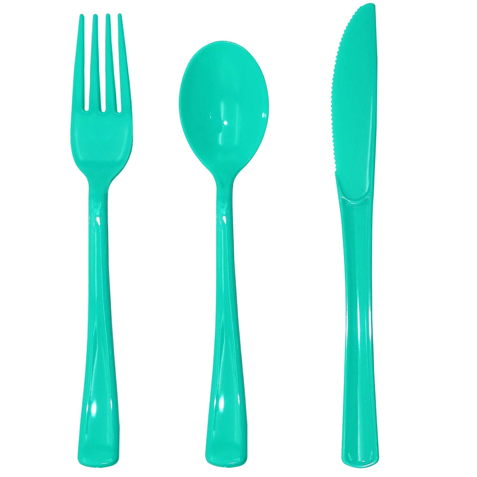 Amazon.com: joy akkess 150 Pack Teal Plastic Silverware, Plastic ...