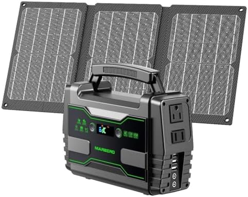 Amazon.com : MARBERO Solar Generator 155Wh with 30W Solar Panel ...