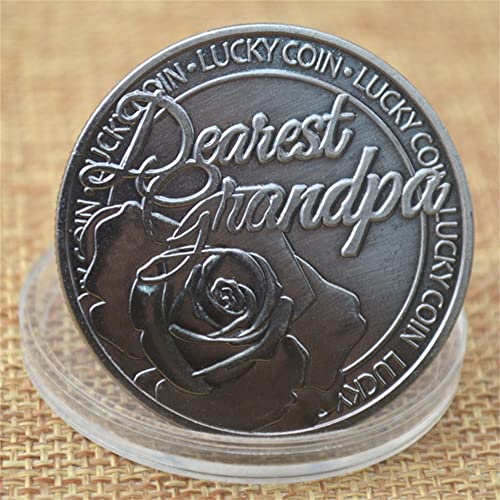 Dearest Grandpa Lucky Coin Collection Silver Plated Embossed Text with ...