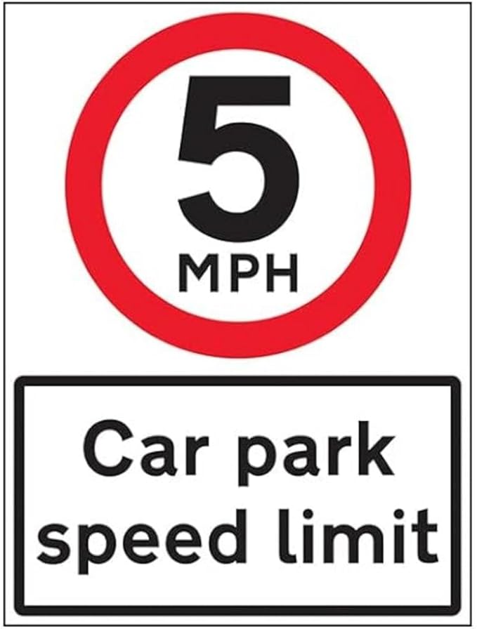 V Safety 5 MPH Car Park Speed Limit - 600x800mm Class RA1 Reflective ...