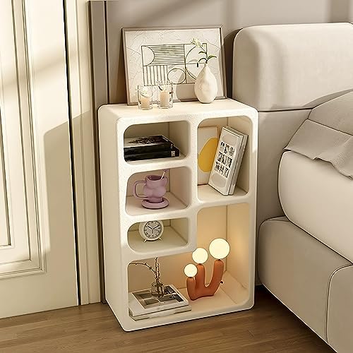 Amazon.com: Round Bedside Table 2/3/4 Tier Plastic Nightstand Storage ...