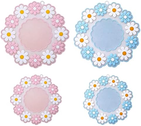 Amazon.com: Bodhi Life Boho Cute Coaster Set, 4 Pcs Daisy Flower Mug ...