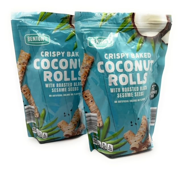 Amazon.com: Crispy Coconut Rolls by Bentons with Roasted Black Sesame ...