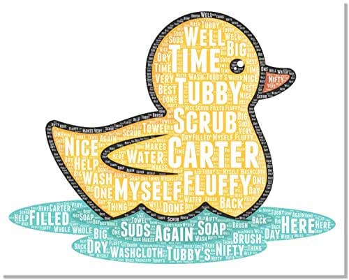 Amazon.com: Rubber Ducky Bathroom Decor, Personalized Kids bathroom ...