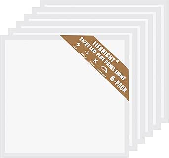 6 Pack 2x2 LED Flat Panel Light 45W,5800LM, Edge-Lit 2x2FT LED Panel ...