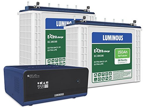 Luminous Inverter & Battery Combo (Zelio 1700 Pure Sine Wave 1500VA/12V ...