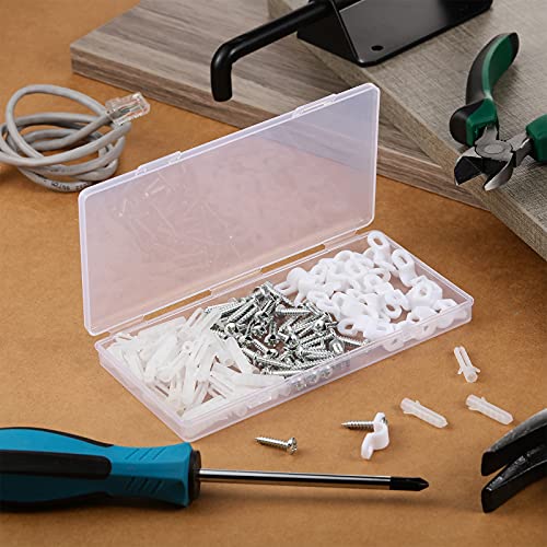 Snapklik.com : Wire Shelf Loop Clips White Plastic Shelf Clips Screws ...