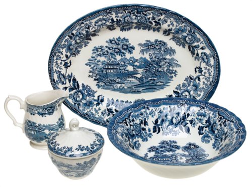 Churchill China Tonquin Blue 5-Piece Dinnerware Completer Set : Amazon ...