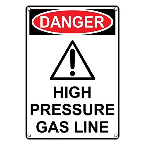 Amazon.com: Weatherproof Plastic Vertical OSHA Danger High Pressure Gas ...