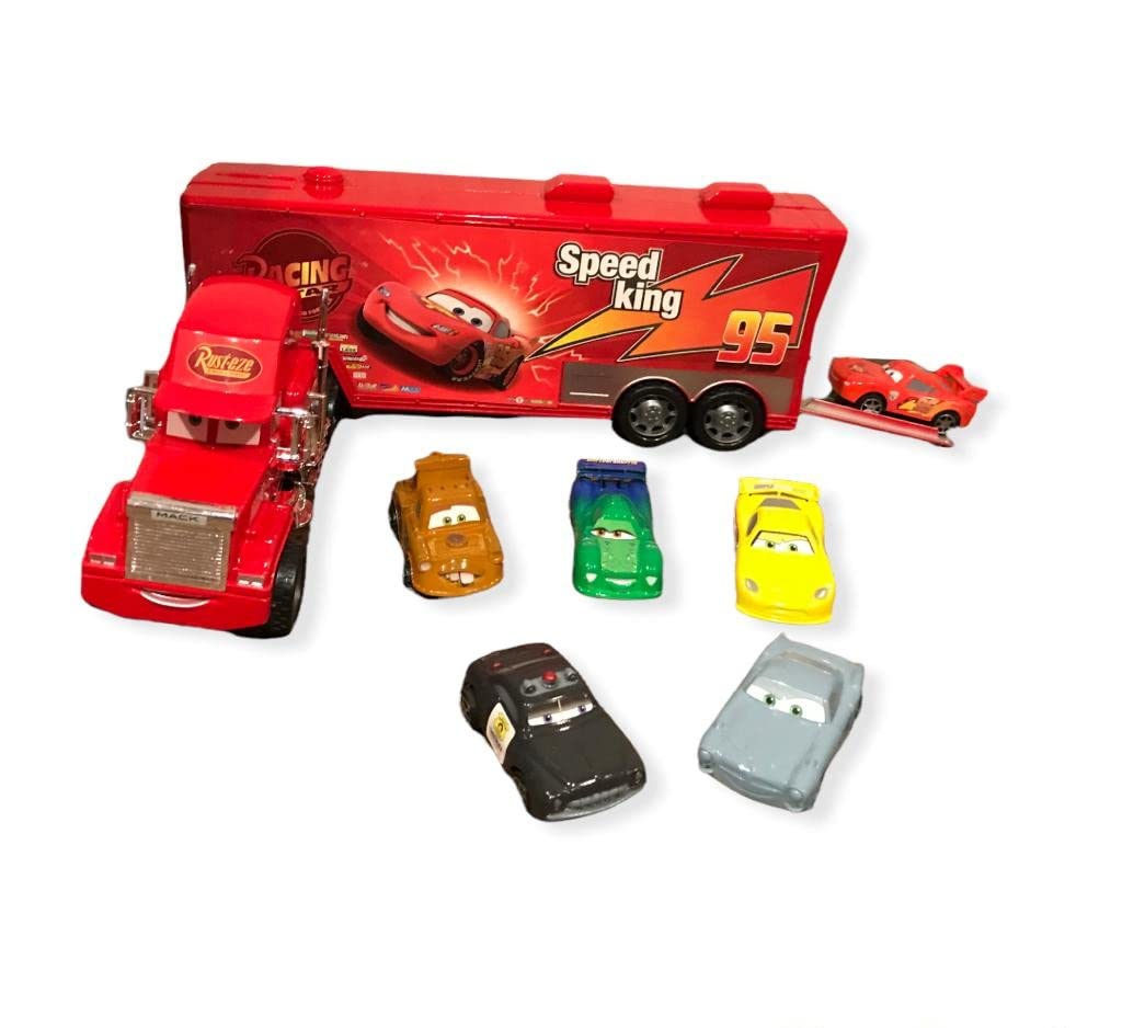 Toy Mark Trailer Cars Mack 50cm con 6 Carritos 8cm Rayo Mcqueen Mate ...