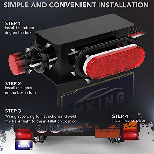 Snapklik.com : MKING Steel Trailer Light Boxes Housing Kit, 2Pcs ...