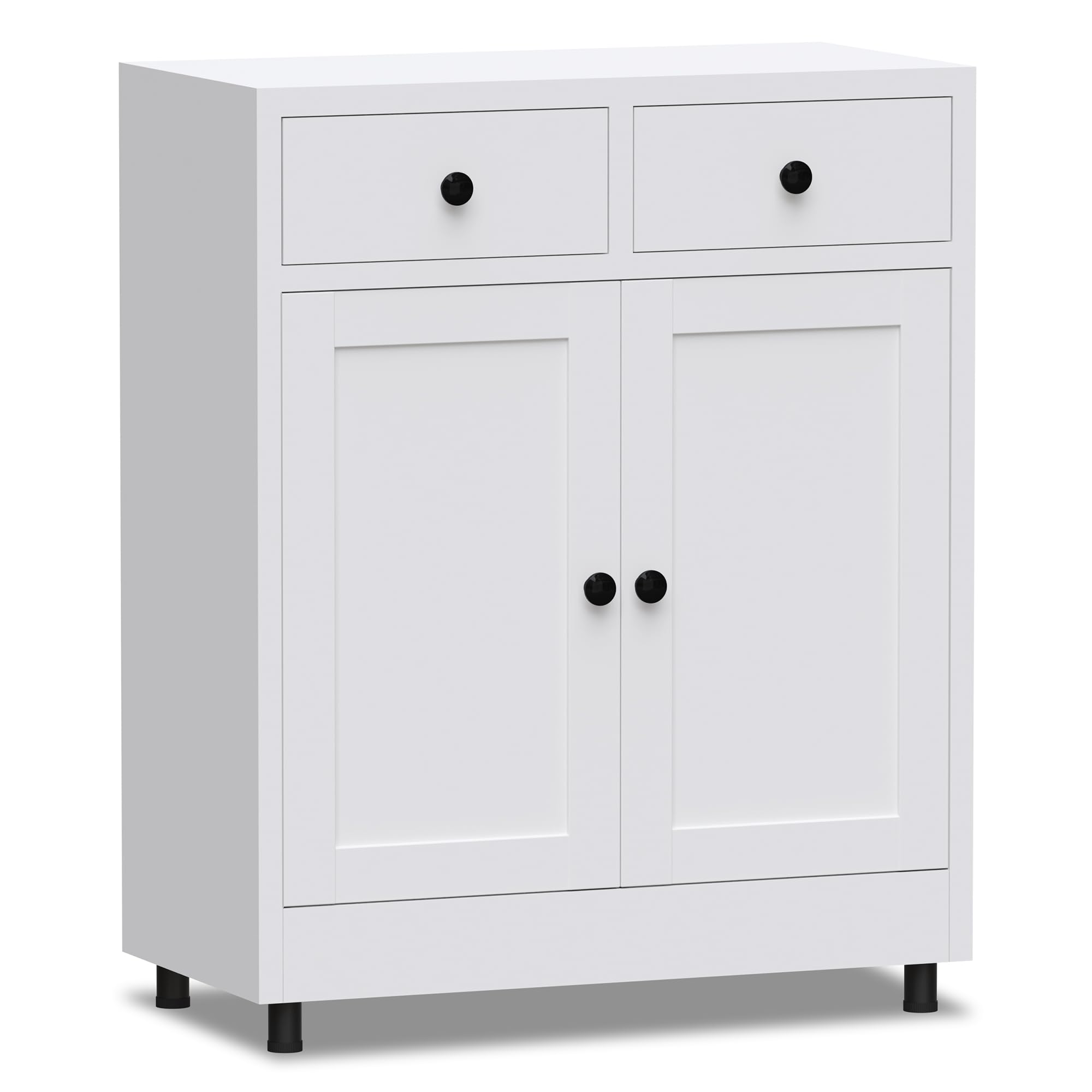 Amazon.com: JINKUR Metal Storage Cabinet with 2 Drawers and Adjustable ...