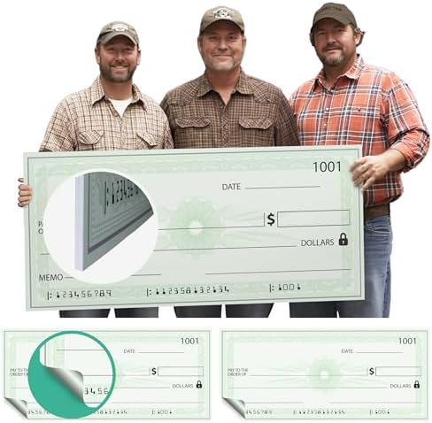 Amazon.com : Giant Fake Checks Bundle - Large 36x16 Oversized Dry Erase ...