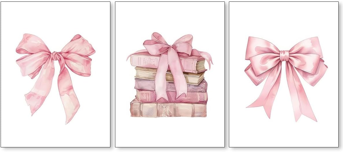 Amazon.com: WLZWD Coquette Pink Bow Poster Trendy Preppy Girly Book ...