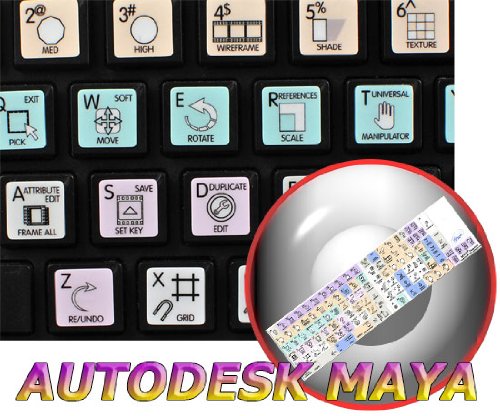 AUTODESK MAYA GALAXY SERIES NEW KEYBOARD LABELS SHORTCUTS 12X12 SIZE ...