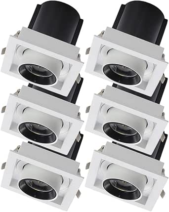 Amazon.com: Retractable Square LED s Set of 6,Baffle Trim Recessed ...