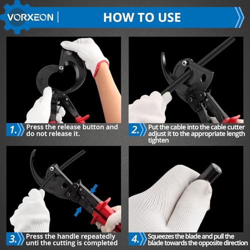 Snapklik.com : Ratchet Cable Cutter, Heavy Duty Ratcheting Wire Cutter ...