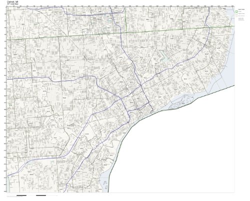 ZIP Code Wall Map of Detroit, MI ZIP Code Map Not Laminated: Amazon.com ...