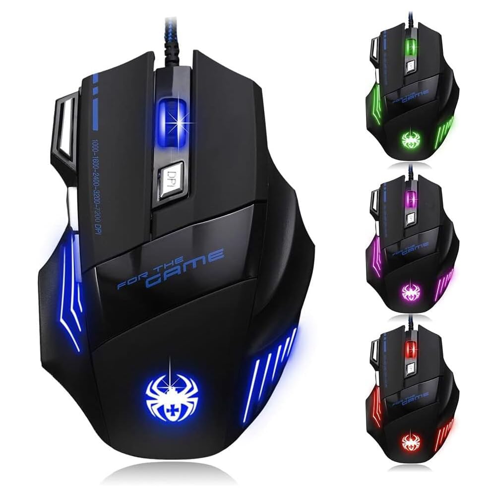 Mftek Ergonomic 5500 Dpi Led Optical Wired Gaming Mouse Mice ...