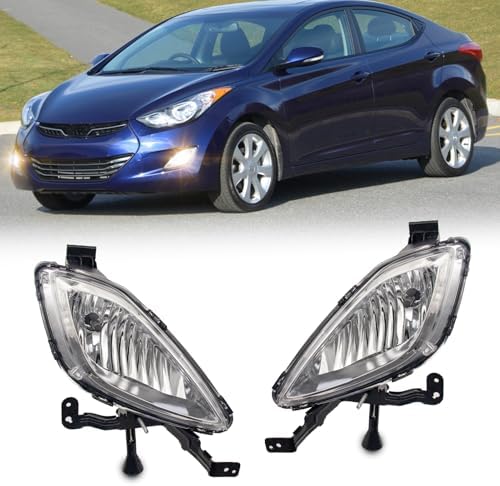 WEZEMLIGHT Fog Lights Assembly Compatible With Hyundai Elantra 2011 ...