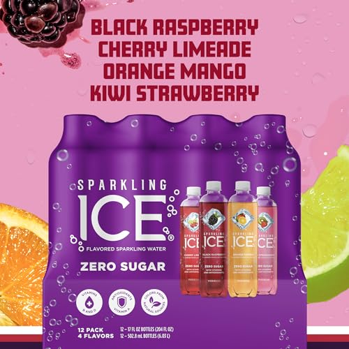 Sparkling Ice Purple Variety Pack, Flavored Water, Zero Sugar, with Vitamins and Antioxidants ...