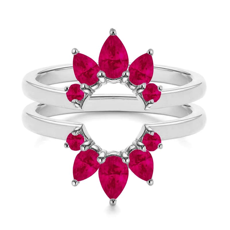 Amazon.com: Pear & Round Cut Ruby Crown Style Enhancer Guard For Women ...