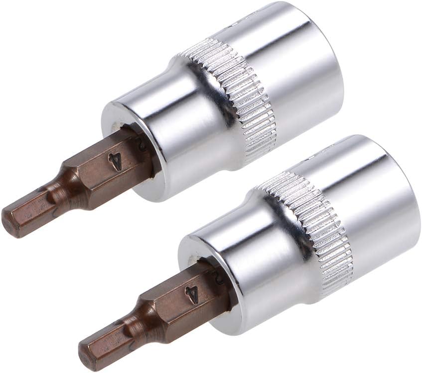 Amazon.com: uxcell 2pcs 3/8" Drive x H4 (4mm) Hex Bit Socket, S2 Steel ...