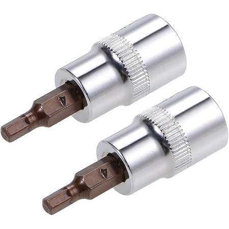 uxcell 2pcs 3/8" Drive x H4 (4mm) Hex Bit Socket, S2 Steel Bits CR-V ...