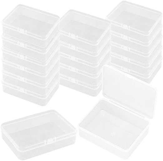 WYAN 18 Pcs Mini Container Boxes, Square Empty Mini Clear Plastic ...