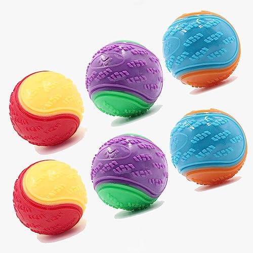 6Pcs Squeaky Dog Ball, Dog Toys Dog Ball Teeth Cleaning Puppy Chew Toys ...